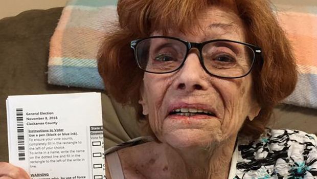 Woman Casts Ballot After Waiting 90 Years to Vote for Female President ...